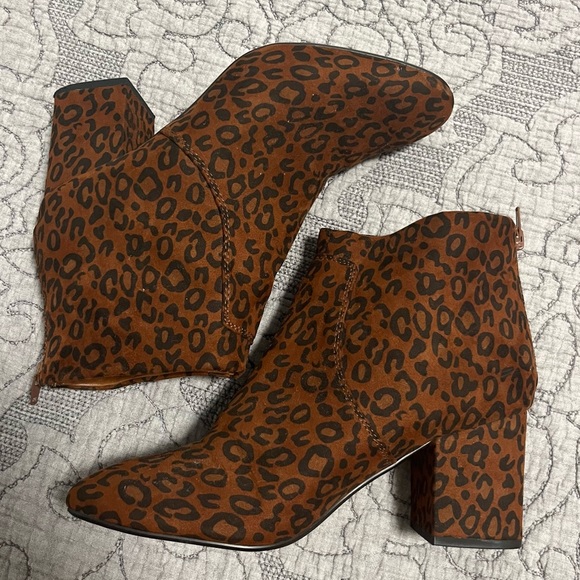 LOFT | Shoes | 38 Loft Leopard Print Ankle Boots | Poshmark
